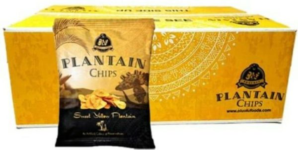 Olu Olu Plantain Chips – Sweet (24 in a box) 4.35lbs – Demsol Store